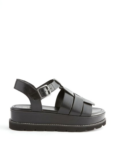 Next FOREVER COMFORTÂ® LEATHER T-BAR FLATFORM SANDALS - Sandales à ...