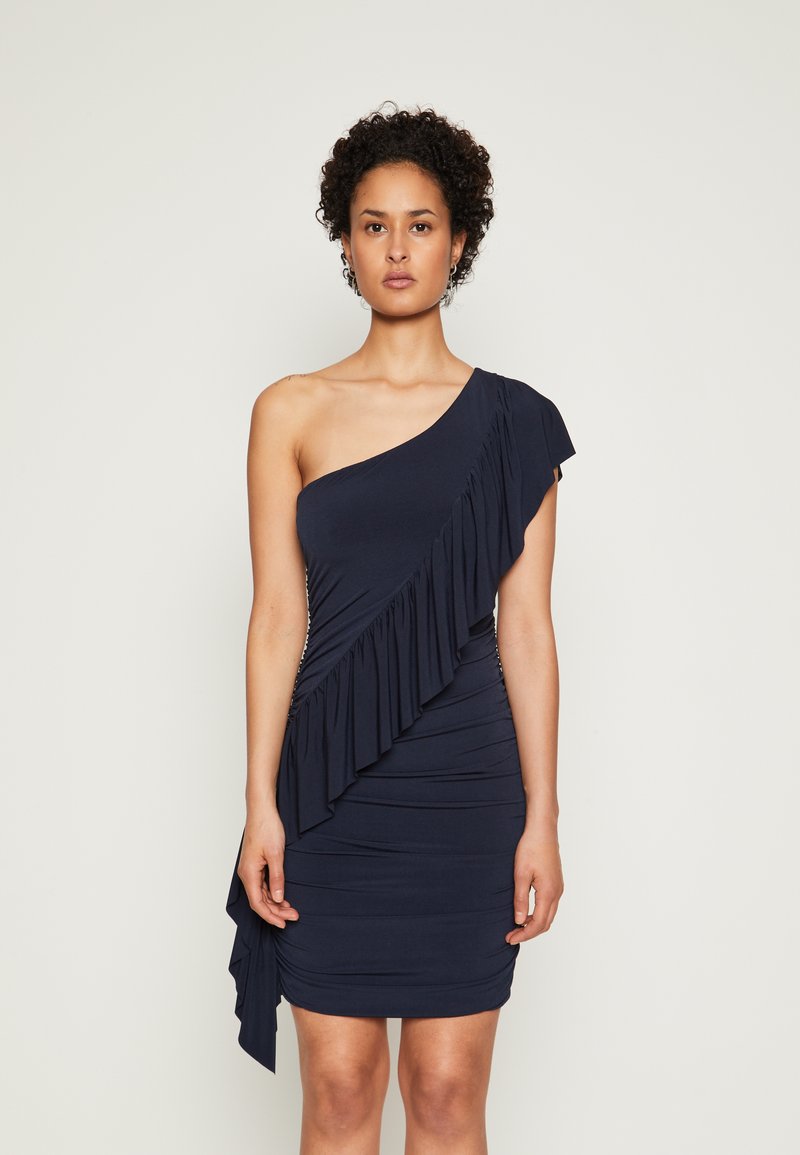 WAL G. ANDY RUFFLE MINI - Vestido de cóctel - navy blue/azul marino ...