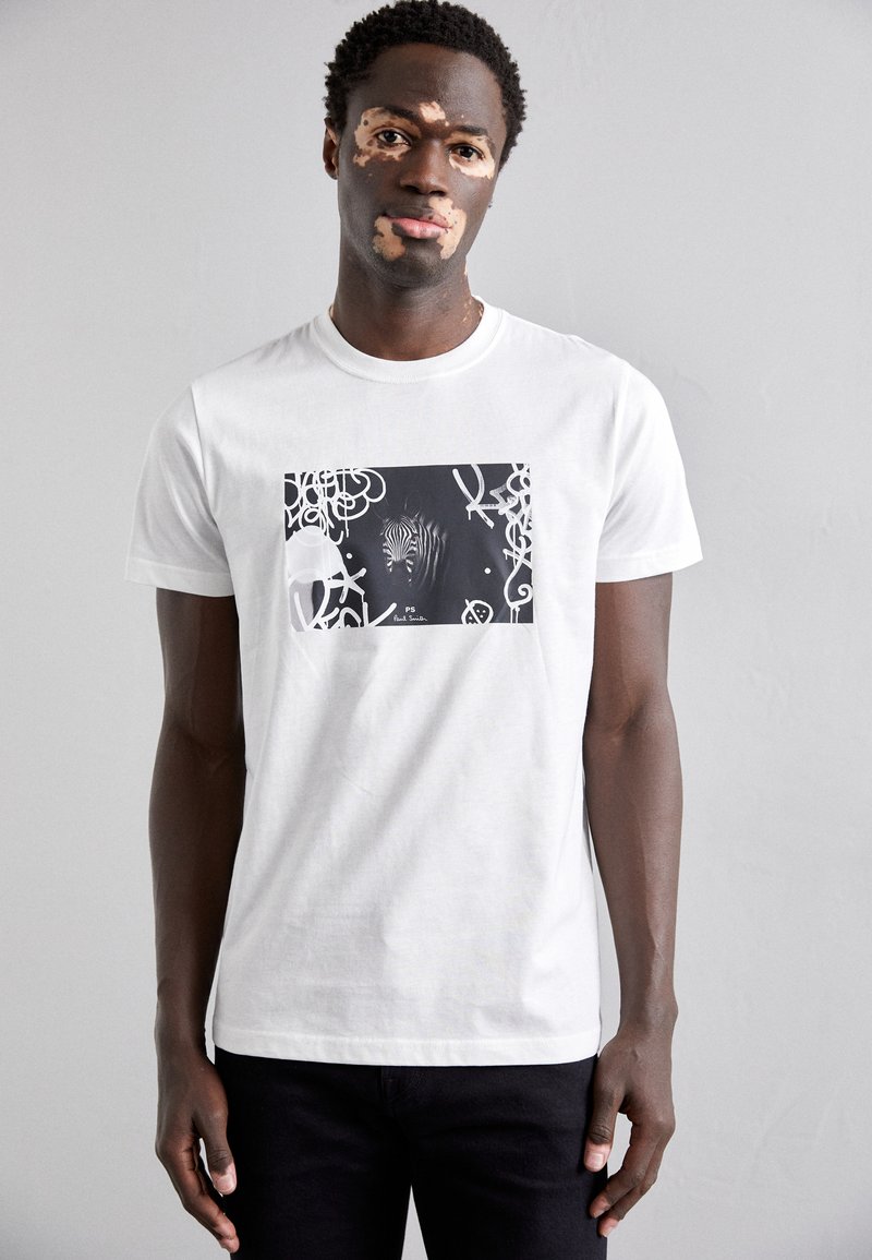 PS Paul Smith MENS ZEBRA GRAFFITI - T-shirts print - whites/hvid ...
