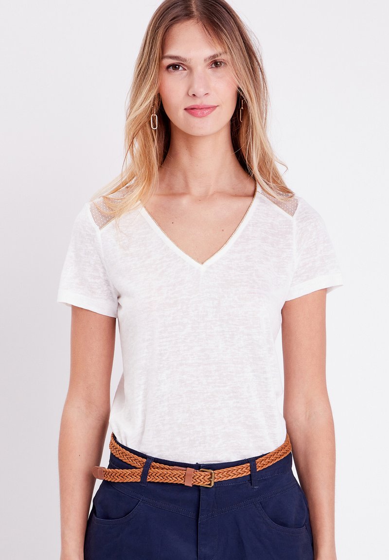 Cache Cache MIT KURZEN ÄRMELN - Camiseta básica - ecru/crema - Zalando.es