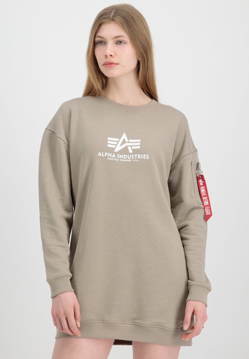 Alpha Industries BASIC LONG OS WMN - Sweatshirt - vintage sand/sand - Zalando.co.uk