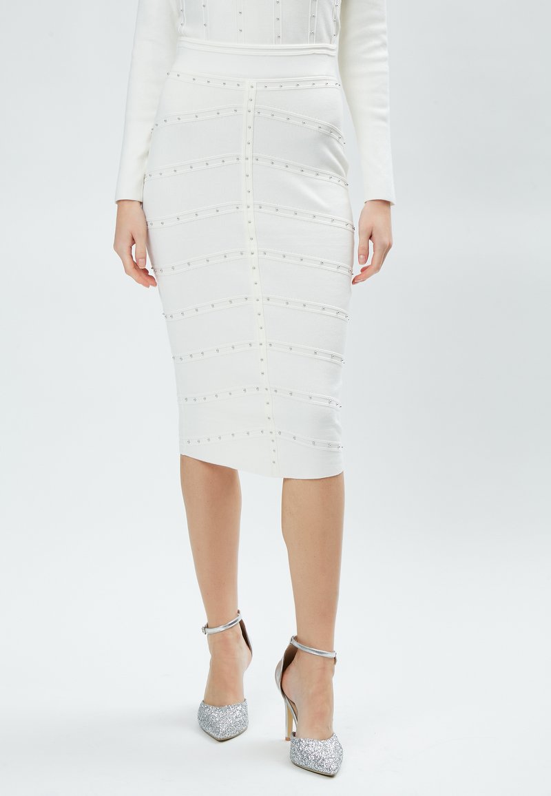 INFLUENCER Pencil skirt - off white/hvid - Zalando.dk