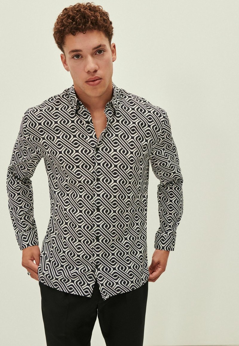 Next EDIT - Camicia - black white/nero - Zalando.it