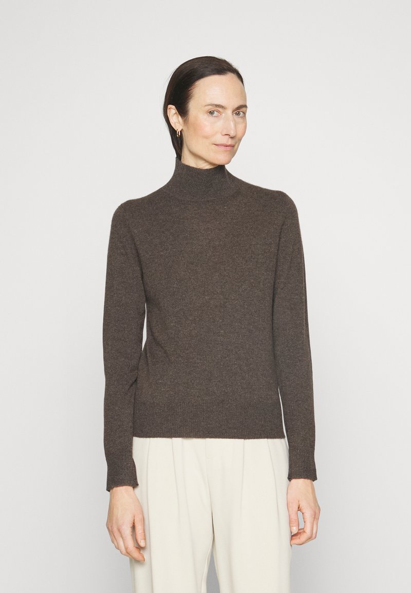 pure cashmere SIMPLE HIGH NECK SWEATER - Striktrøje - cocoa brown ...
