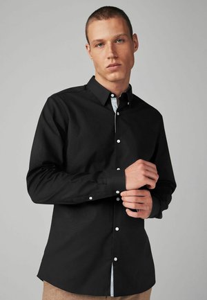 Next SIGNATURE TEXTURED SHIRT WITH TRIM DETAIL SLIM FIT DOUBLE CUFF ...