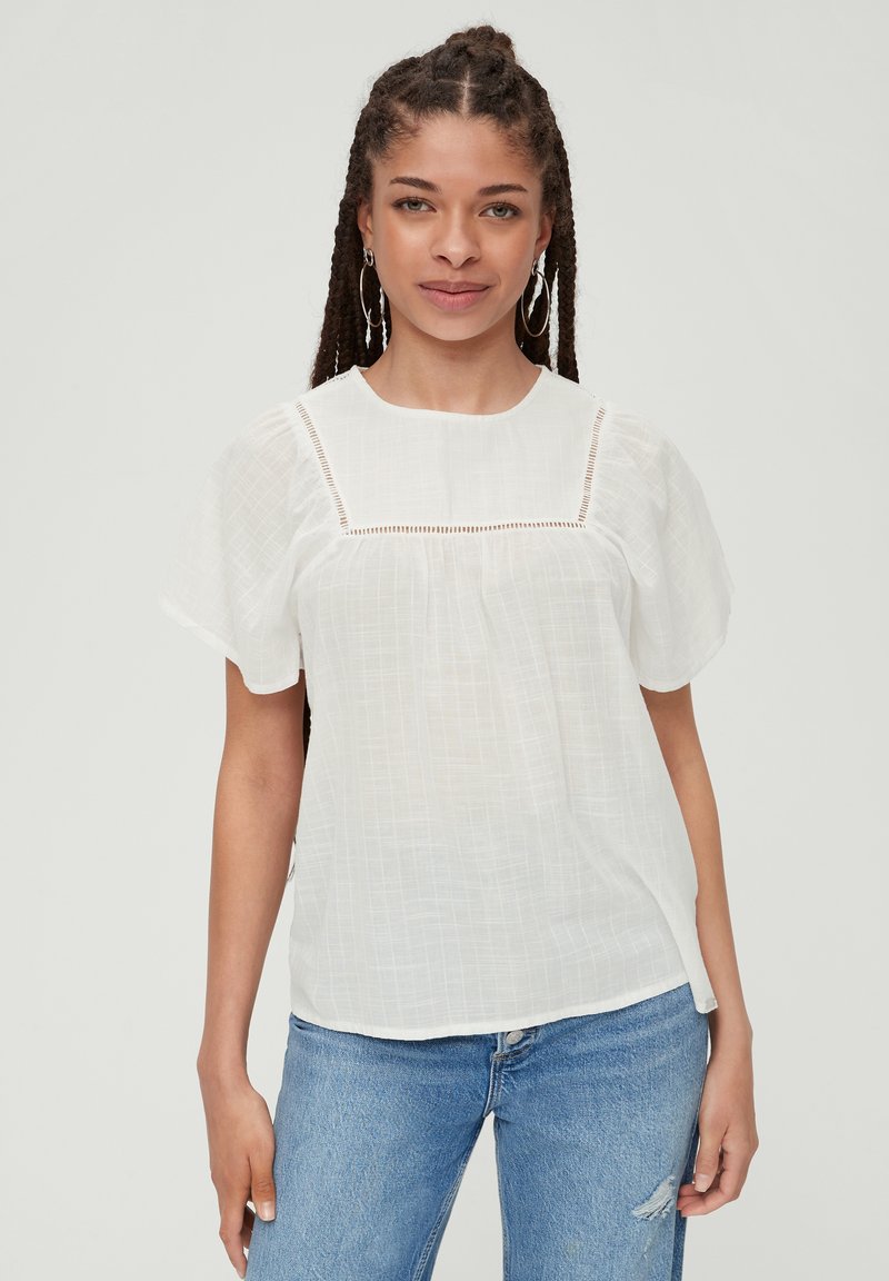 QS CRÊPE - Blusa - ecru/crema - Zalando.es
