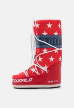 Moon Boot ICON RETROBIKER - Winter boots - white stars/red - Zalando