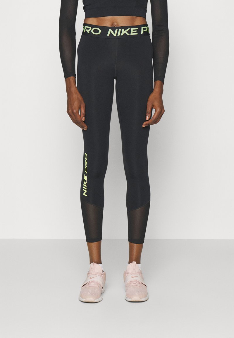 Nike Performance Leggings - black/lemon twist/black - Zalando.ie