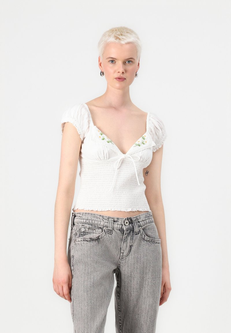 BDG Urban Outfitters CAMERON COLLAR BLOUSE - Bluse - white/hvid ...