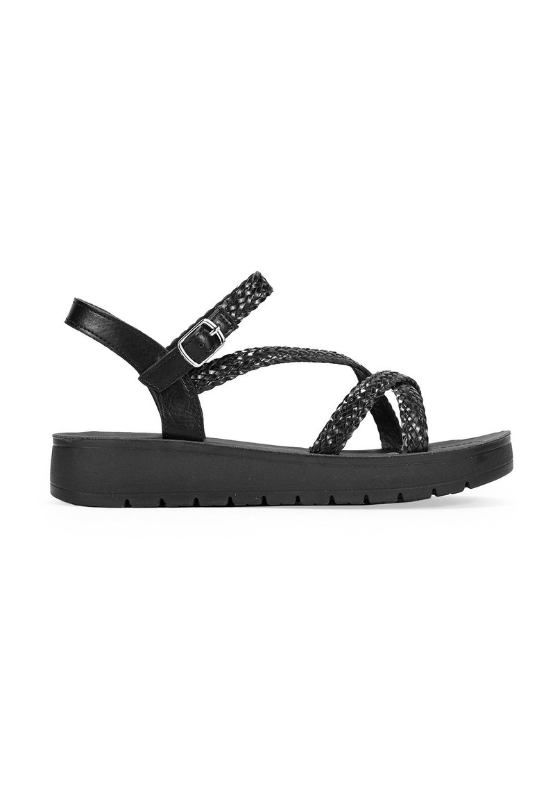 Bosanova TRENZADO - Sandalias de cuña - black/negro - Zalando.es