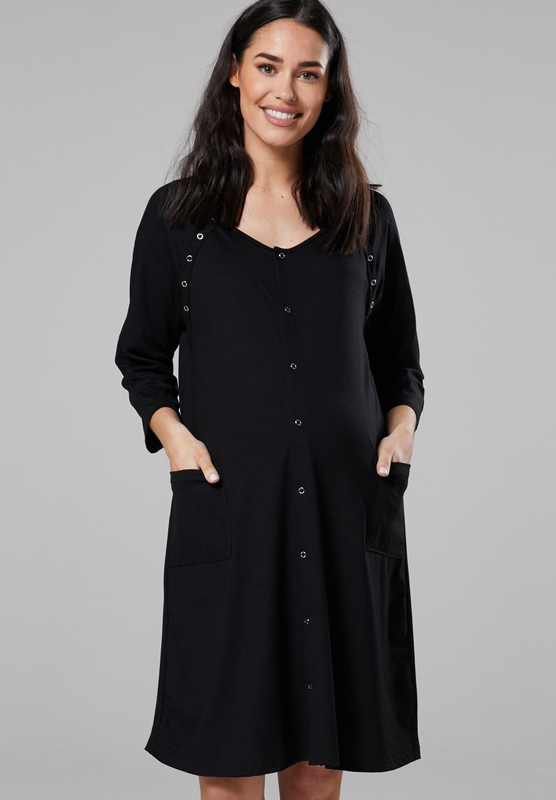 Happy Mama MATERNITY SKIN TO SKIN LABOR - Camisón - black/negro ...