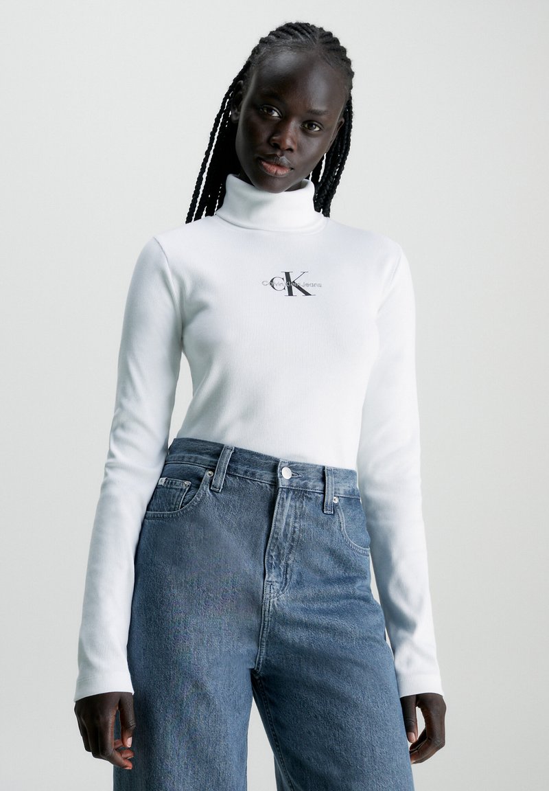 Calvin Klein Jeans MONO - Pullover - bright white/blanc - ZALANDO.FR