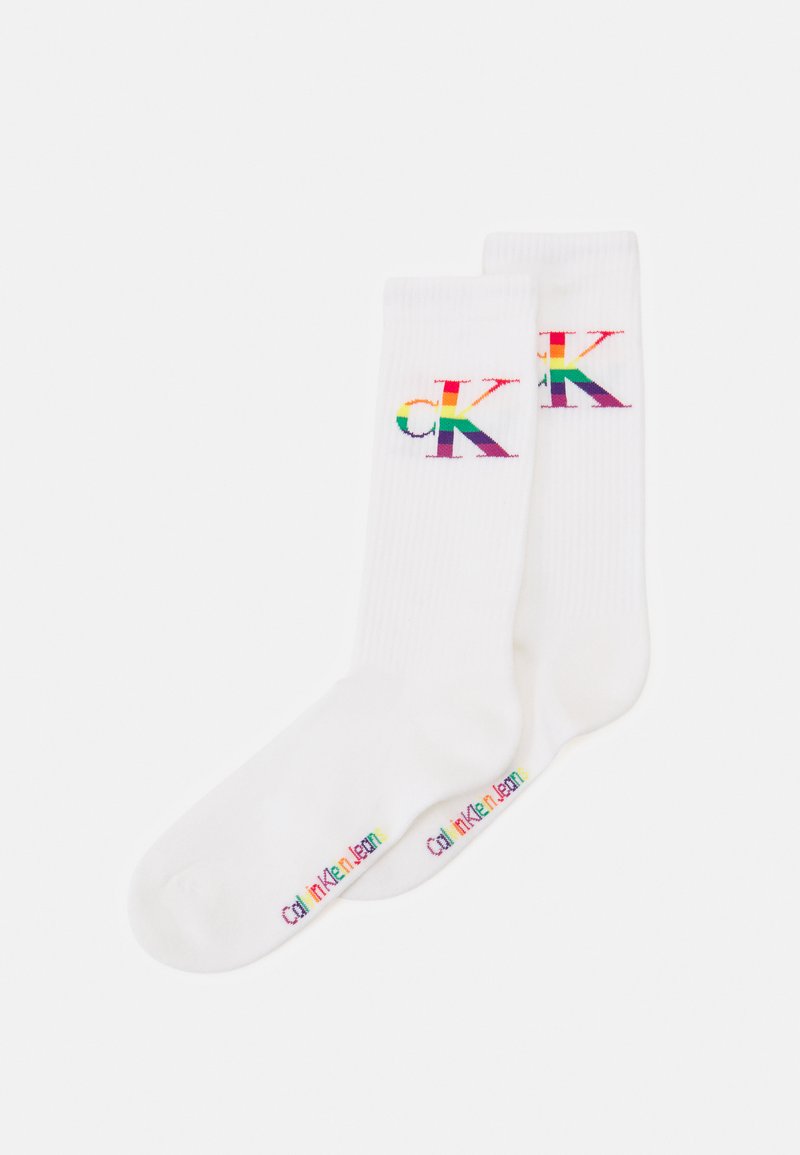 Calvin Klein Underwear PRIDE 2 PACK UNISEX - Nogavice - white/kremno ...