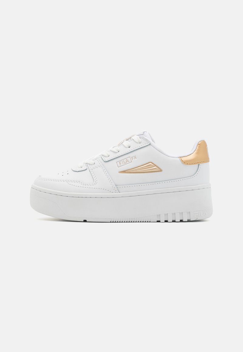 Fila FXVENTUNO PLATFORM - Sneakers basse - white/gold/bianco - Zalando.it