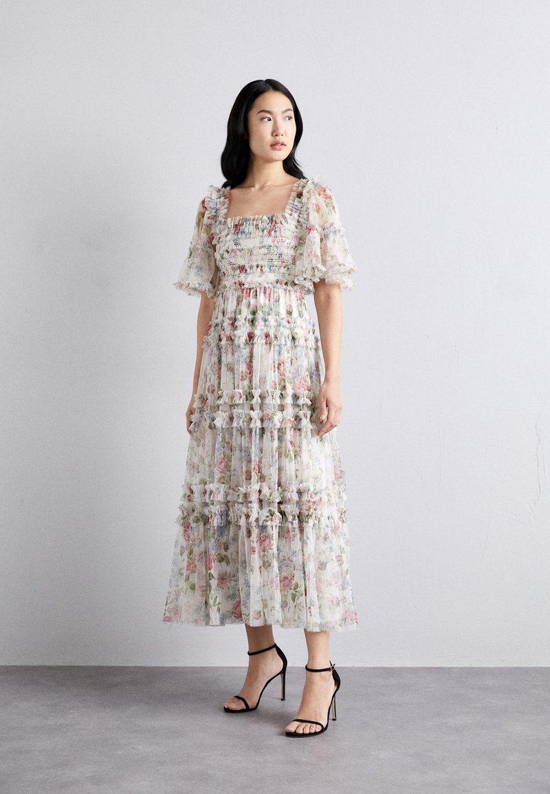 Needle & Thread FLORAL FANTASY PEACHES SMOCKED ANKLE GOWN - Sukienka ...