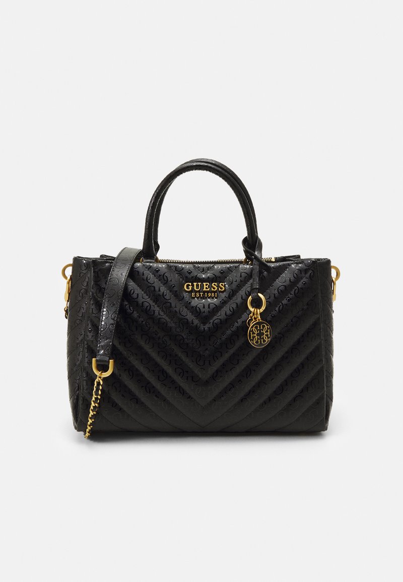 Guess JANIA SOCIETY SATCHEL - Handbag - black - Zalando.ie