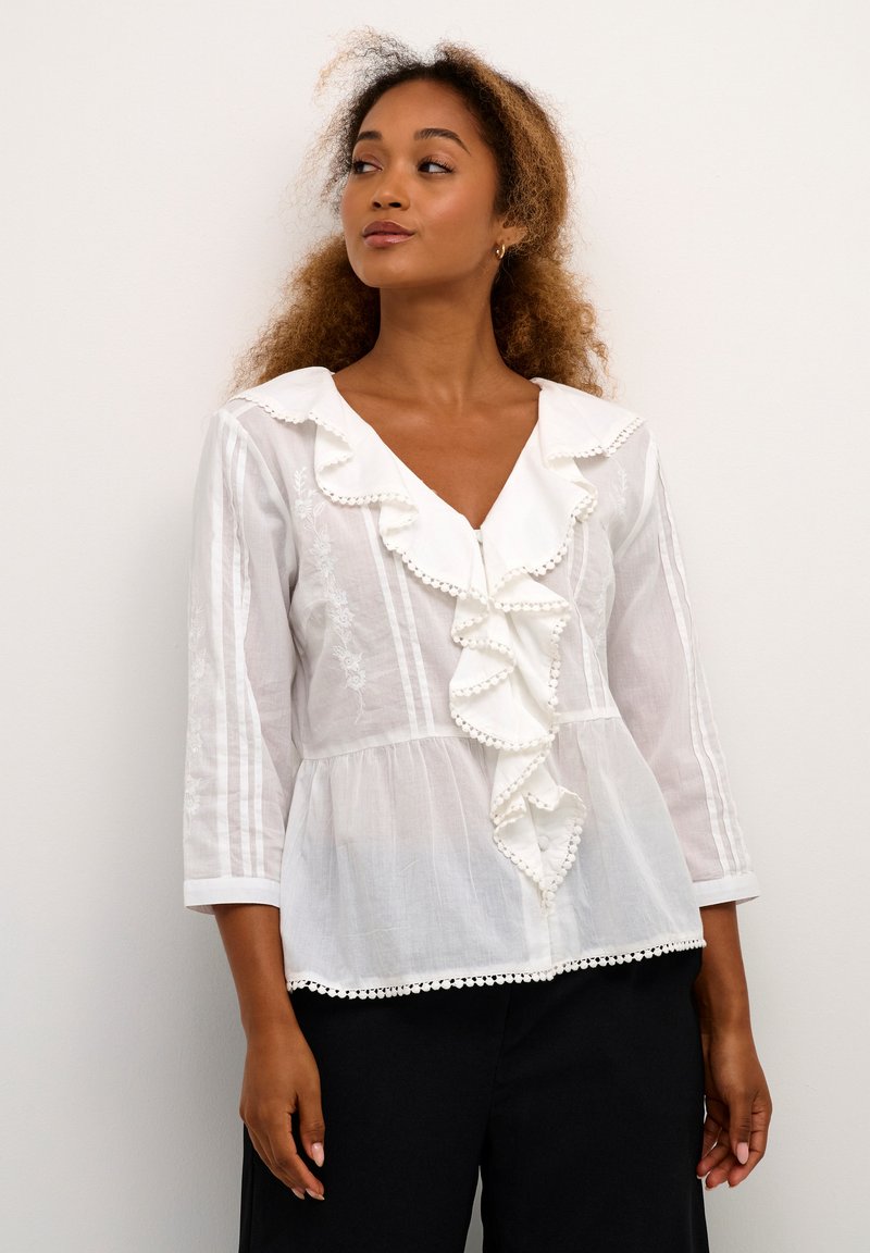 Cream CRFLOA FLOUNCE - Blouse - snow white/white - Zalando.ie