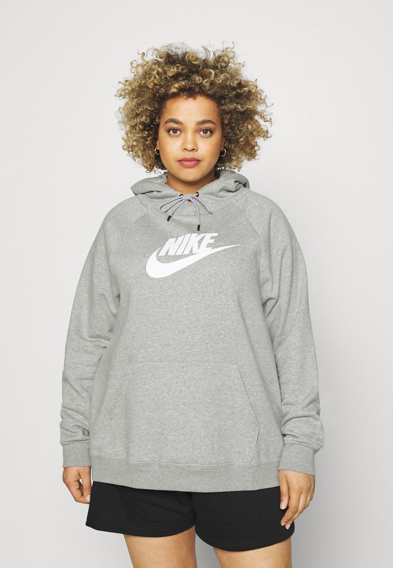 Nike Sportswear W NSW ESSNTL HDY FLC HBR PLUS - Pusa - grey heather ...
