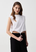 B.ANGEL BOXY-FIT CROP WITH DRAWSTRING - Top - optical white/white - Zalando