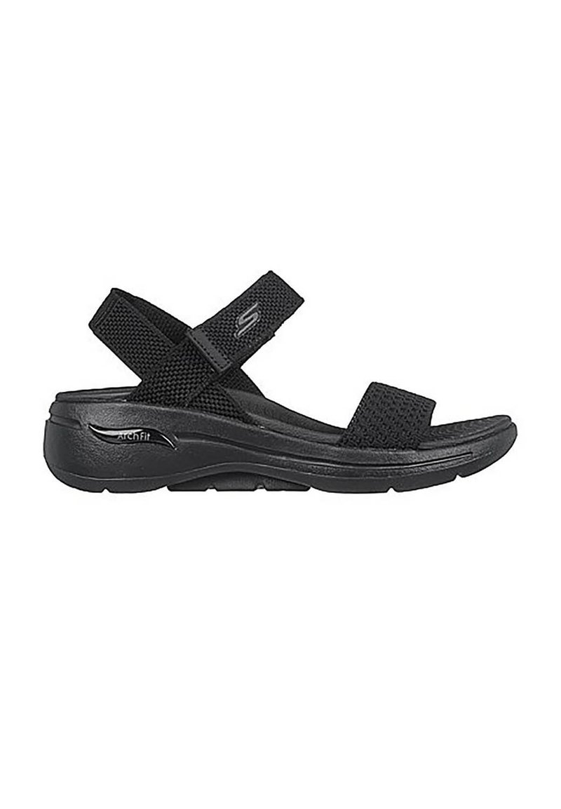 Skechers Sandalias de cuña - black/negro - Zalando.es