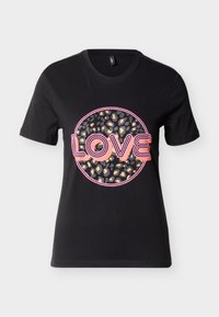 ONLY Tall ONLARIYA LIFE LOVE TOP BOX - T-shirt estampada - black/preto ...