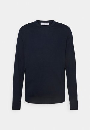 Selected Homme SLHVINCE LS BUBBLE CREW NECK W NOOS - Pullover - marshmallow/twisted light grey ...