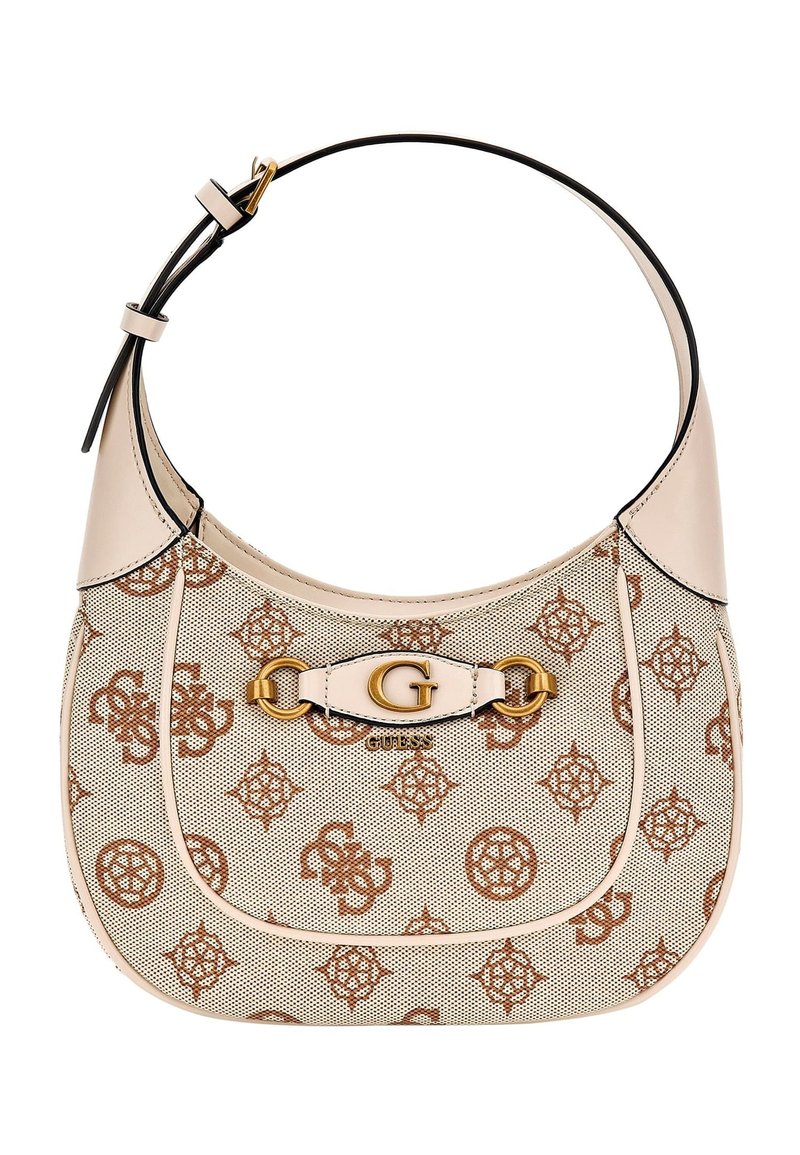 Guess HOBO IZZY LOGO PIVOINE 4G - Handbag - beige - Zalando.ie