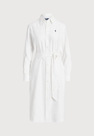 Polo Ralph Lauren BELTED STRIPED COTTON SHIRTDRESS - Blusenkleid - navy/white/dunkelblau ...
