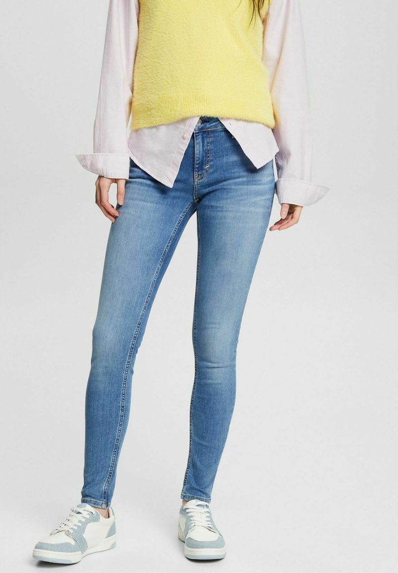 Esprit Jeans Skinny Fit - blue medium wash/blauw denim/bluedenim ...