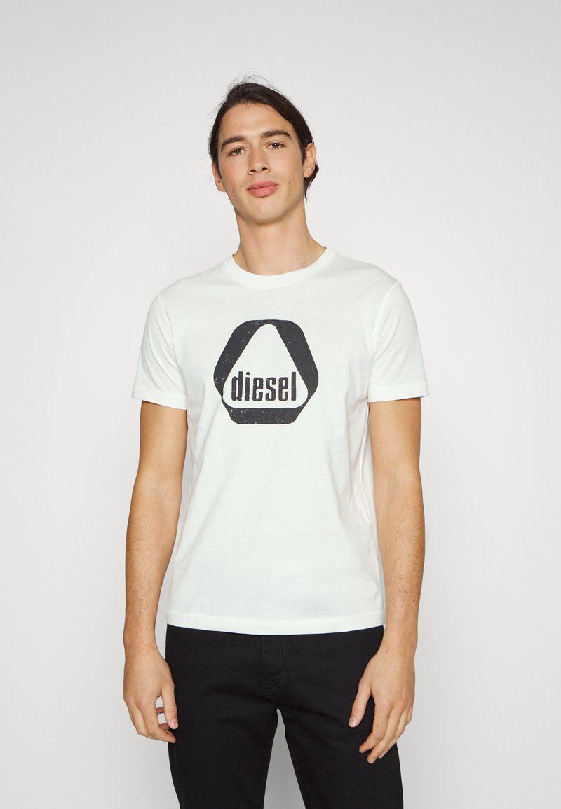 Diesel T-DIEGOR-G10 UNISEX - Print T-shirt - white - Zalando.co.uk
