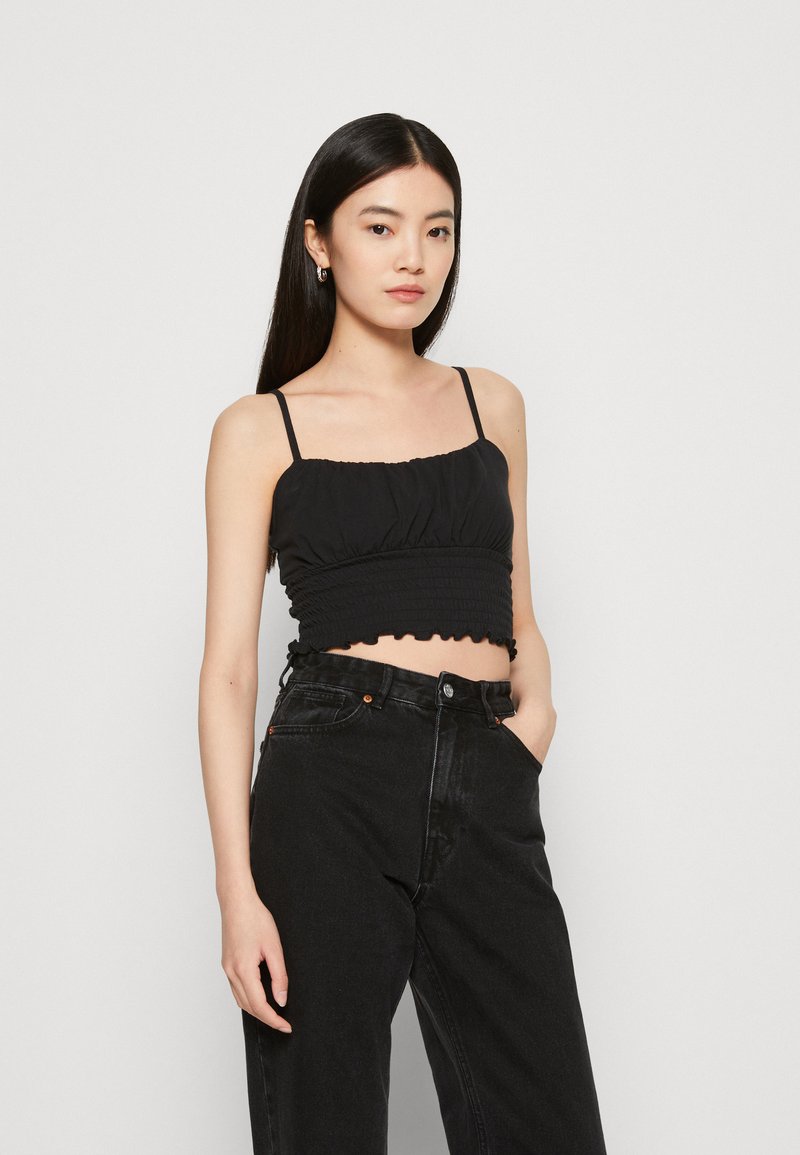 Hollister Co. BARE RUCHED BUST SMOCKING - Linne - casual black/svart ...