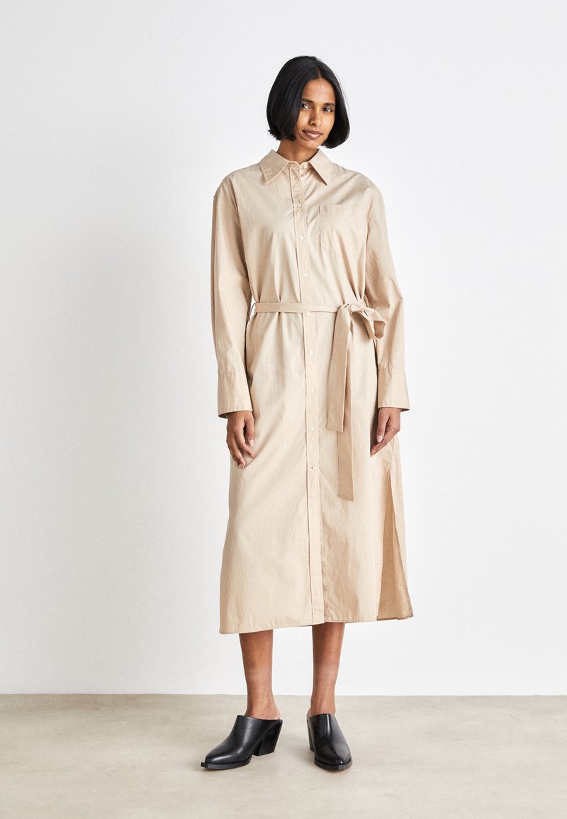 GANT DRESS - Shirt dress - dry sand/sand - Zalando.co.uk