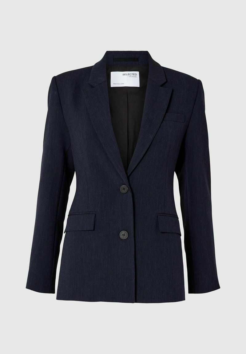Selected Viscose Blend Classic - Blazer - dark sapphire/mørkeblå-melert ...