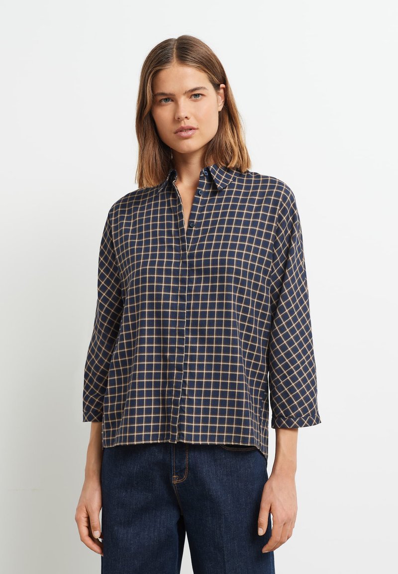 Opus FUDO COLLEGE 3/4-ARM - Button-down blouse - blau/blue - Zalando.de