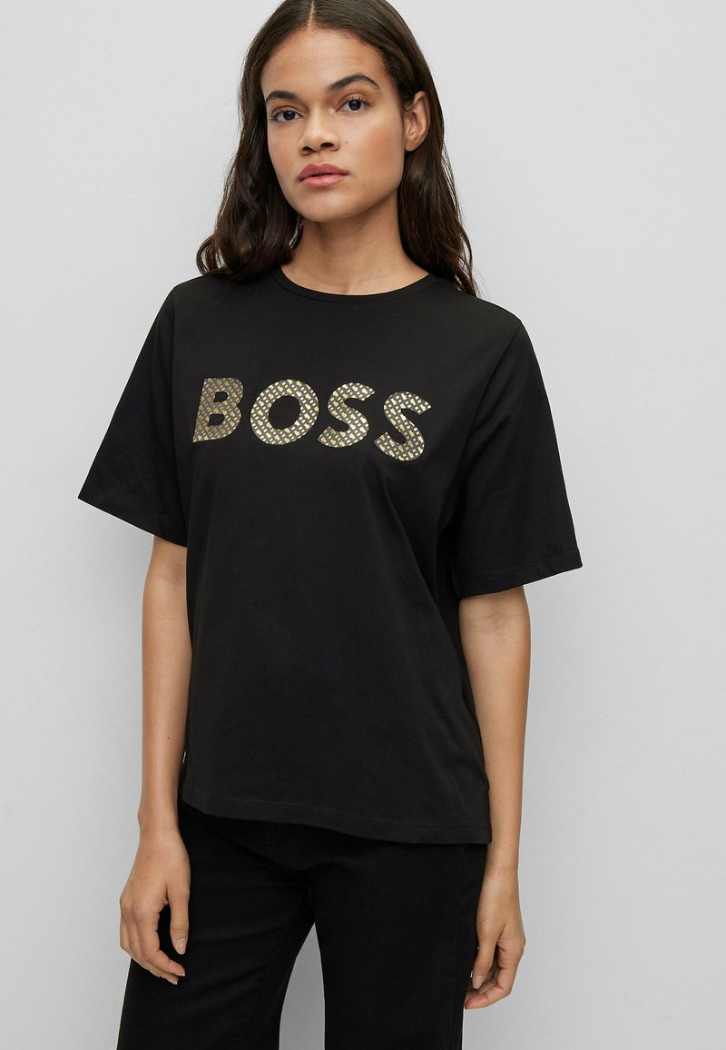 BOSS EKRISP GLB - Print T-shirt - black one/black - Zalando