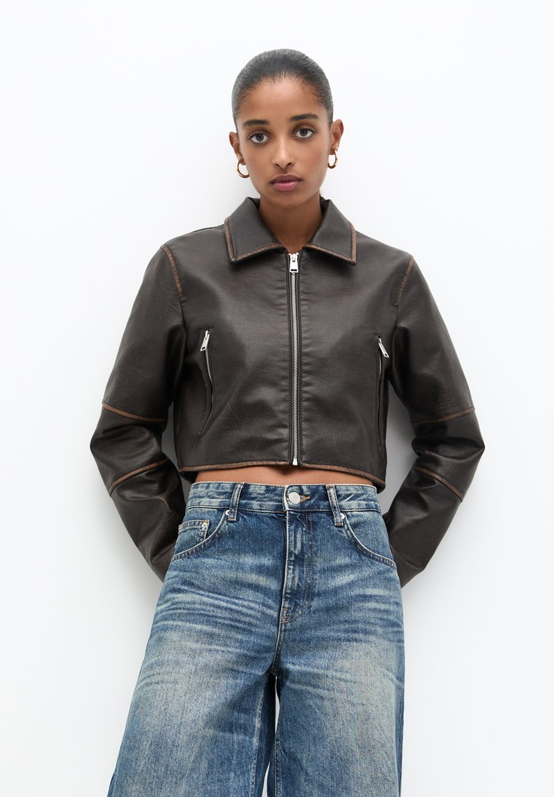 PULL&BEAR Kunstlederjacke - brown/braun - Zalando.at