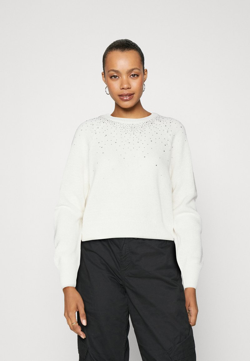ONLY ONLFREYA LIFE BLING - Pullover - cloud dancer/écru - ZALANDO.FR