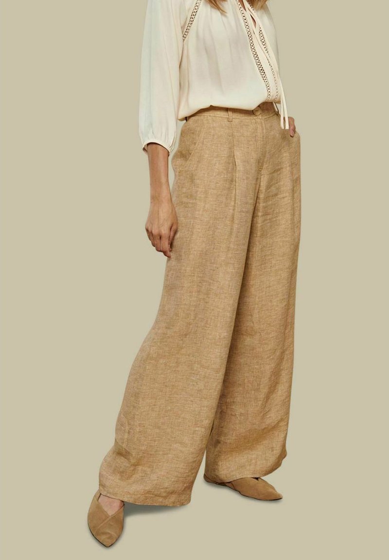 Marie Méro WEITE HOSE AUS BEIGE LEINENMIX - Trousers - beige - Zalando