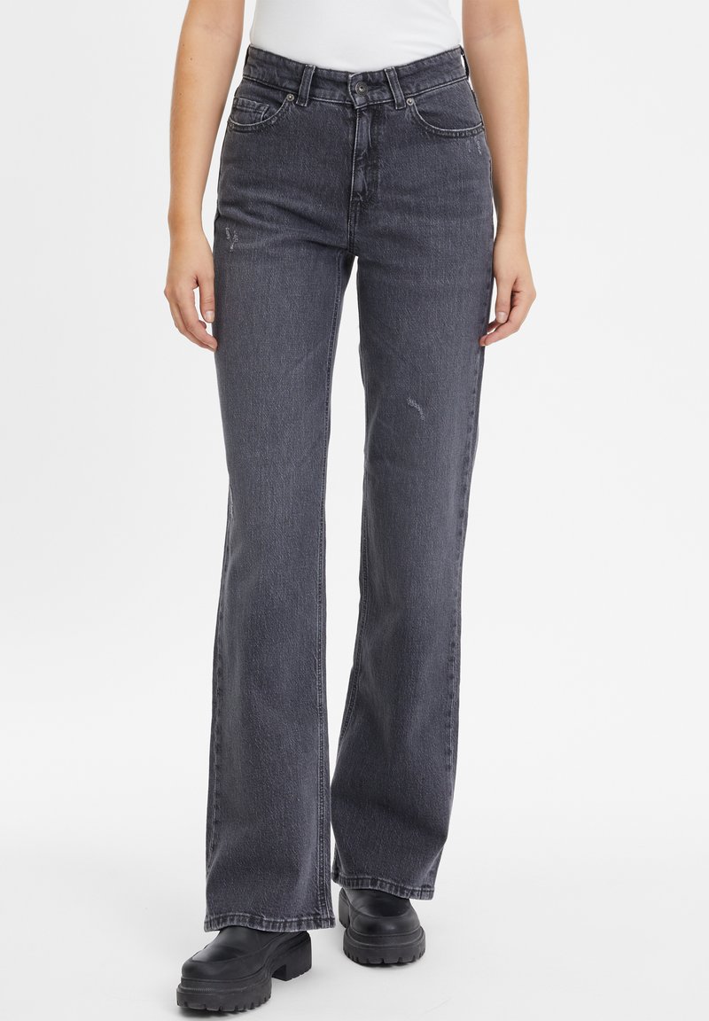 FUTURE:PEOPLE. WIDE LEG - Flared Jeans - grey used destroyed/grijs ...