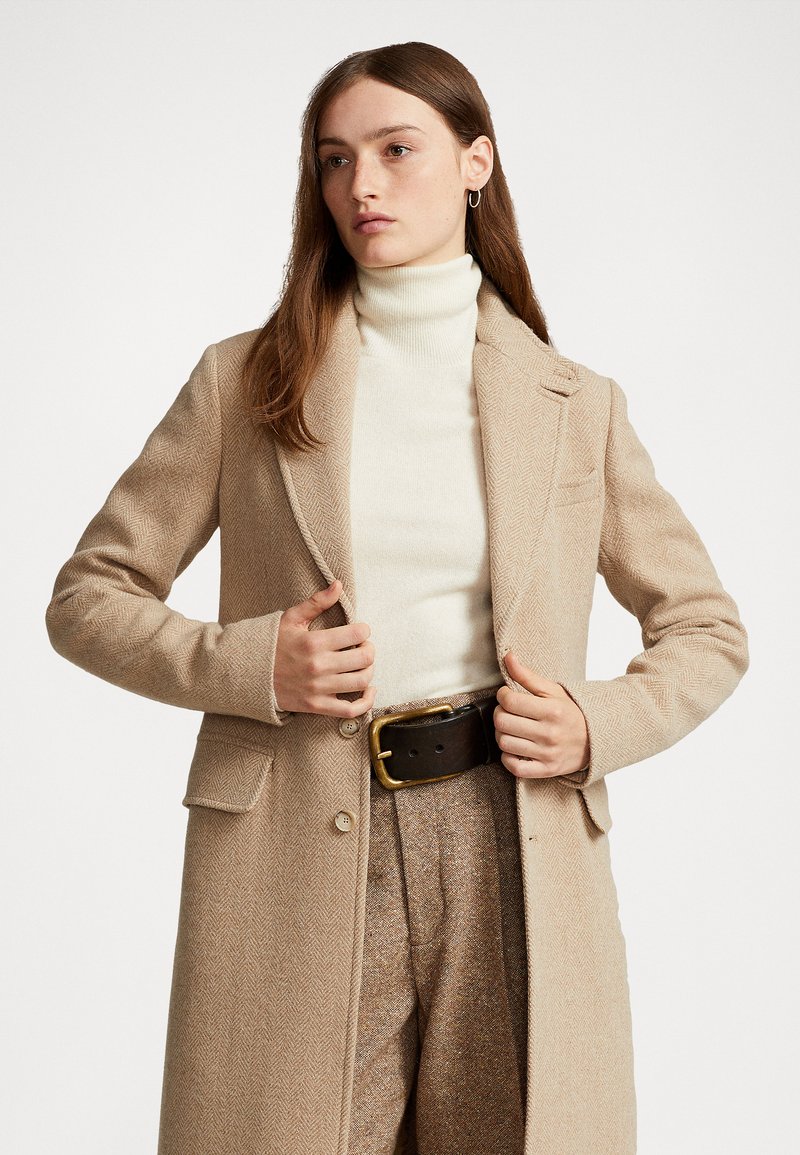 Polo Ralph Lauren HERRINGBONE COAT - Klasikinis paltas - taupe/rausvai pilka - Zalando.lt