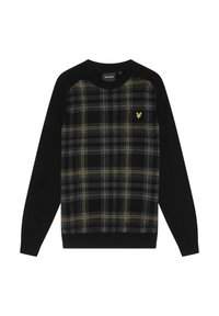 Lyle & Scott TARTAN - Stickad tröja - jet black/svart - Zalando.se