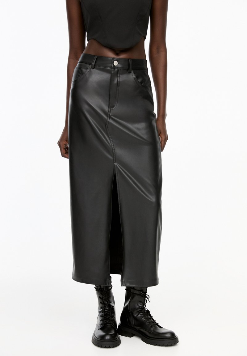 PULL&BEAR WITH SLIT - Jupe trapèze - black/noir - ZALANDO.FR