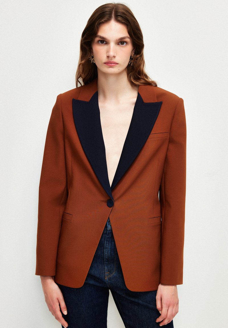 adL LONG JOCKET WITH GARNISH - Blazer - bronze - Zalando.de