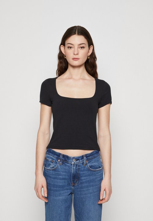 Hollister Co. RUCHED BUST - T-Shirt print - casual black/schwarz ...