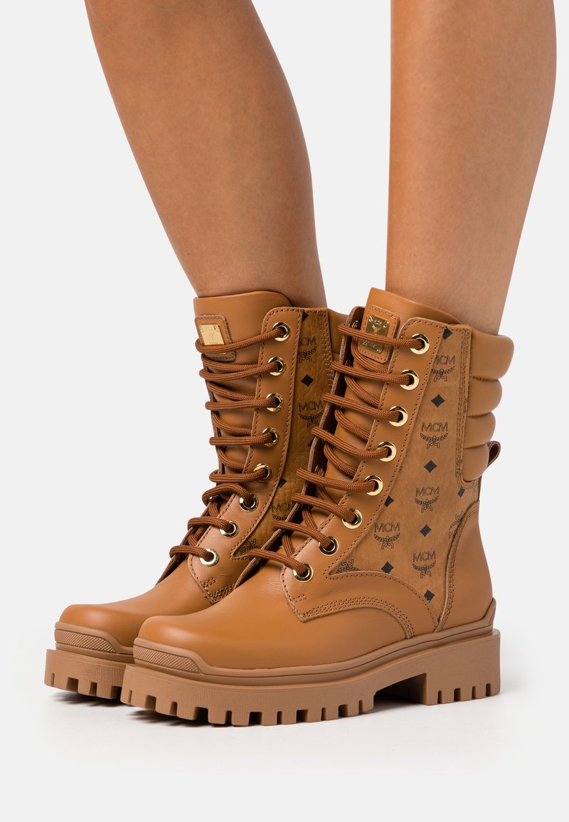 MCM COLLECTION - Platform ankle boots - cognac - Zalando.ie