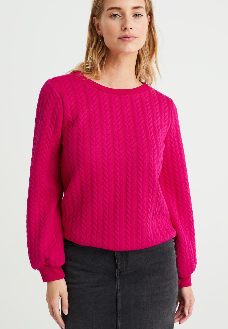 WE Fashion MET STRUCTUUR - Strickpullover - pink - Zalando.ch