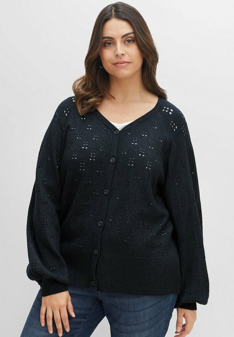 Sheego Strickjacke - nachtblau meliert/dunkelblau - Zalando.de