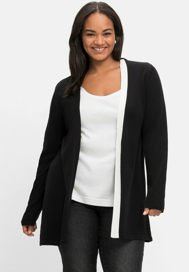 Sheego LONG - Cardigan - schwarz/black - Zalando.de