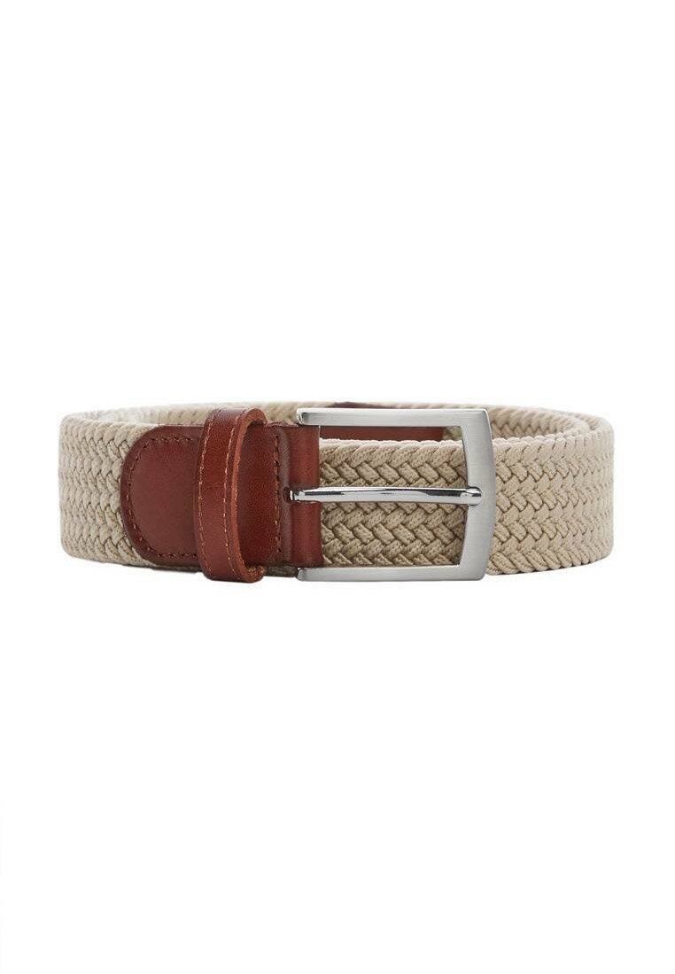 Mango ELASTIC - Braided belt - beige - Zalando.co.uk