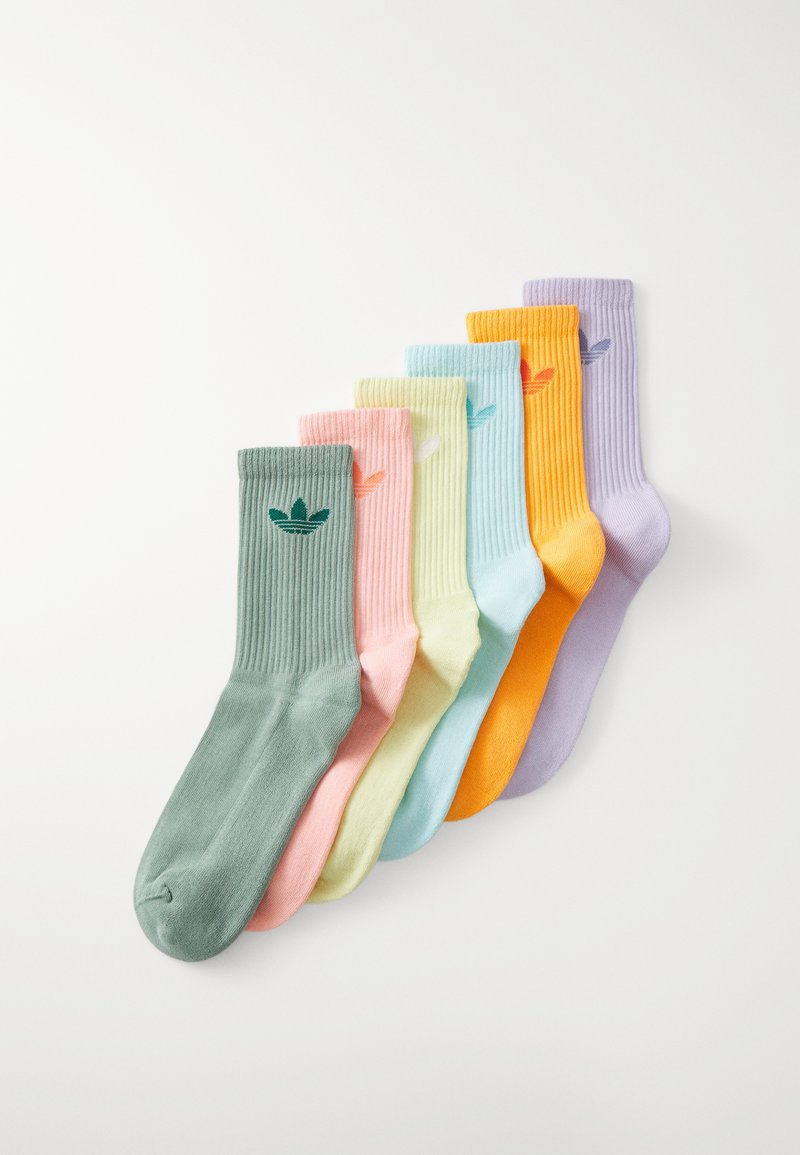 adidas Originals UNISEX 6 PACK - Socken - silver green/glow pink/powder ...
